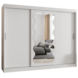 SCHIEBET&Uuml;RENSCHRANK mit Spiegel SPOTI 200/250/62 3-t&uuml;rig
