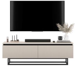 TV-SCHRANK Selene Kaschmir Matt mit Metallrahmen 140 cm
