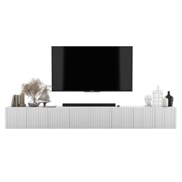 TV-LOWBOARD 2-er Set Elpis Wei&szlig; Matt Glamour 150 cm