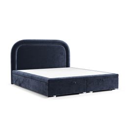 POLSTERBETT Harmony mit Stauraum 200/200 cm Marineblau im Lotta Stoff