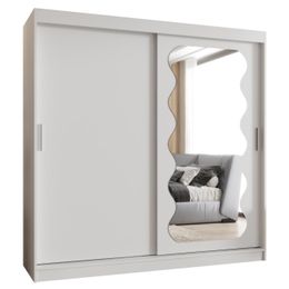 SCHIEBET&Uuml;RENSCHRANK mit Spiegel SPOTI 200/200/62 2-t&uuml;rig