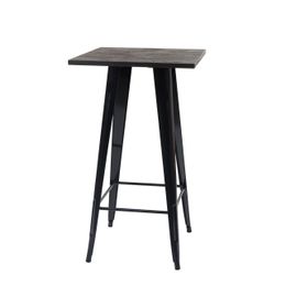MCW STEHTISCH INKL. HOLZ-TISCHPLATTE quadrat Schwarz