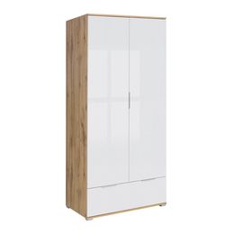 SCHRANK 2 T&uuml;ren Selma Wei&szlig; und Holz