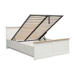 BOXBETT 160/200 Victoria Wei&szlig; und Holz