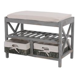 MCW SCHUHREGAL SITZBANK Grau, Cremewei&szlig;