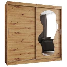 SCHIEBET&Uuml;RENSCHRANK mit Spiegel ULTRA 200/200/62 2-t&uuml;rig