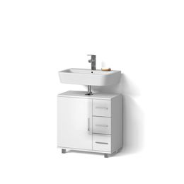 WASCHBECKENUNTERSCHRANK Eisak Wei&szlig; Hochglanz 60 x 60.8 cm