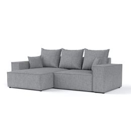 ECKSOFA SENSO mit Schlaffunktion Grau im Neve Stoff
