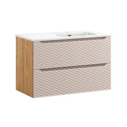 WASCHTISCH 90cm Elora Beige und Holz