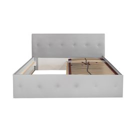 Halmon Schlafkomfort Betten POLSTERBETT Atalanta Grau 160 x 200 x 40 cm Mit Hochwertiger Matratze H3 (bis 120 kg) und Lattenrost