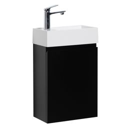 Badplaats G&Auml;STE-WC-M&Ouml;BELSET Angela 2 Teile Schwarz Matt - 40 x 22 x 64 cm