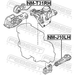 FEBEST Lagerung, Motor nmt31rh vorne rechts f&uuml;r RENAULT NISSAN