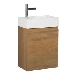 Badplaats G&Auml;STE-WC-M&Ouml;BELSET Angela 2 Teile Eiche - 40 x 22 x 64 cm