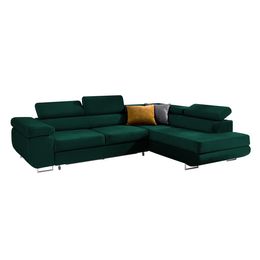ECKSOFA Wilson 4 Sitzpl&auml;tze Tannengr&uuml;n