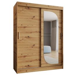SCHIEBET&Uuml;RENSCHRANK mit Spiegel LUCY 200/150/62 2-t&uuml;rig