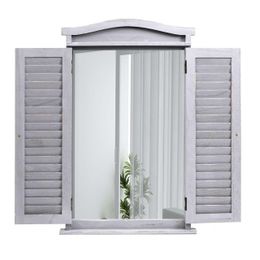 MCW WANDSPIEGEL MIT FENSTERL&Auml;DEN Grau