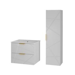 BADM&Ouml;BEL 60cm Aurora 2er-Set Wei&szlig;