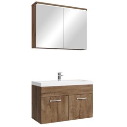 Badplaats BADM&Ouml;BEL-SET Paso 3 Teile Braun Eiche - 80 x 35 x 55 cm