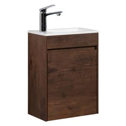 Badplaats G&Auml;STE-WC-M&Ouml;BELSET Sinta 2 Teile Walnuss Braun - 40 x 22 x 54 cm