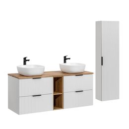 BADM&Ouml;BEL 140.8cm Adriel 2er-Set Wei&szlig;