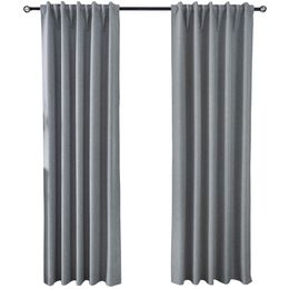 gardinenbox VORHANG 2ER SET BOSTON DARK HxB 245x140 cm Grau