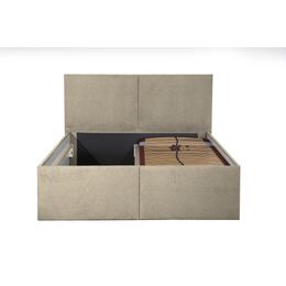 Halmon Schlafkomfort Betten POLSTERBETT Milano Beige 180 x 200 x 40 cm Stauraum Mit hochwertiger Matratze H3 (bis 120 kg) und Lattenrost