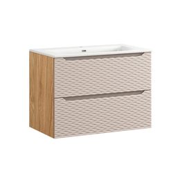WASCHTISCH 80cm Elora Beige und Holz