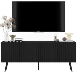 TV-SCHRANK Elpis Schwarz Matt mit Metallbeine Glamour 150 cm