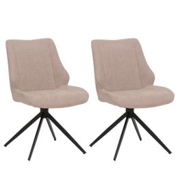 MCW ESSZIMMERSTUHL Schwarz, Beige 2er-Set