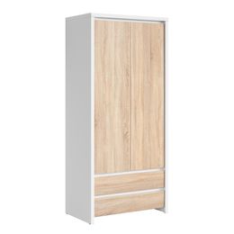 SCHRANK 2 T&uuml;ren Soren Holz und Wei&szlig;