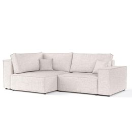 ECKSOFA AVION mit Schlaffunktion Hellbeige im Neve Stoff