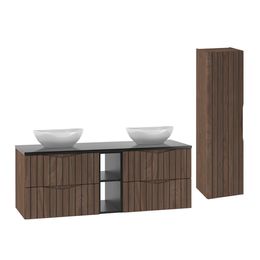 BADM&Ouml;BEL 140.6cm Siena 2er-Set Holz und Schwarz