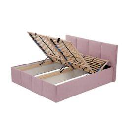 Halmon Schlafkomfort Betten POLSTERBETT Dalas Rose 160 x 200 x 40 cm Bettkasten Mit hochwertiger Matratze H3 (bis 120 kg) und Lattenrost