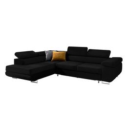 ECKSOFA Wilson 4 Sitzpl&auml;tze Schwarz