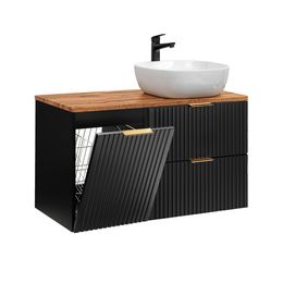 WASCHTISCH 100.8cm Adriel Schwarz und Holz