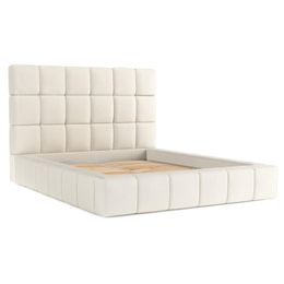 POLSTERBETT Skiathos mit Stauraum 200/200 cm Wei&szlig; im Bubble Stoff