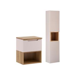 WASCHTISCHUNTERSCHRANK 50.4cm Riva 2er-Set Kaschmir