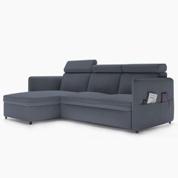 ECKSOFA mit Schlaffunktion und Bettkasten, Grau