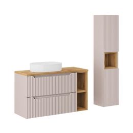 BADM&Ouml;BEL 100.4cm Riva 2er-Set Kaschmir und Holz