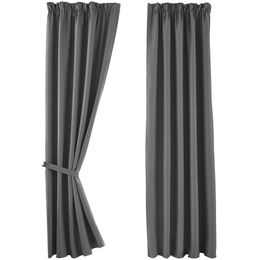 gardinenbox VORHANG 2ER SET NEWYORK HxB 245x295 cm Dunkelgrau