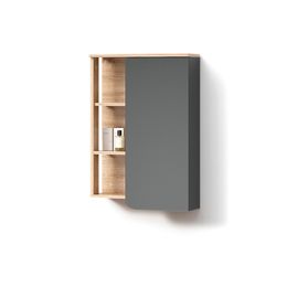 BADSCHRANK Marano Anthrazit 50 x 75 cm mit T&uuml;r und offenen F&auml;chern