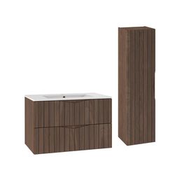 BADM&Ouml;BEL 80cm Siena 2er-Set Holz und Schwarz