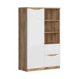 B&Uuml;CHERREGAL June Wei&szlig; und Holz