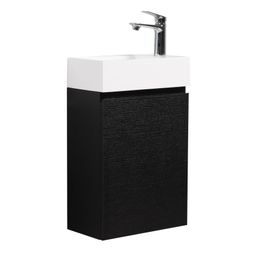 Badplaats G&Auml;STE-WC-M&Ouml;BELSET Angela 2 Teile Schwarz Holz - 40 x 22 x 64 cm