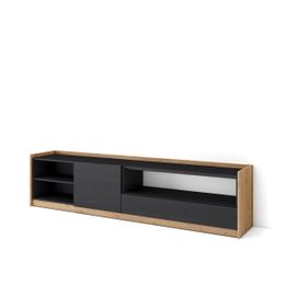 LOWBOARD, Schwarz Eiche, 207/37/50cm