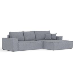 ECKSOFA TAURI mit Schlaffunktion Grau im Neve Stoff