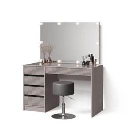 SCHMINKTISCH Imola Cashmere mit LED Beleuchtung und Hocker