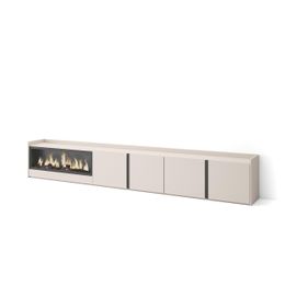 LOWBOARD, Beige, 315/35/50cm, Kamin mit Feuereffekt XXL