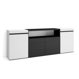 SIDEBOARD wei&szlig; und schwarz, 200/35/75cm