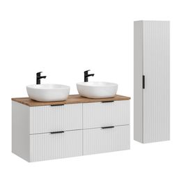 BADM&Ouml;BEL 120.8cm Adriel 2er-Set Wei&szlig;